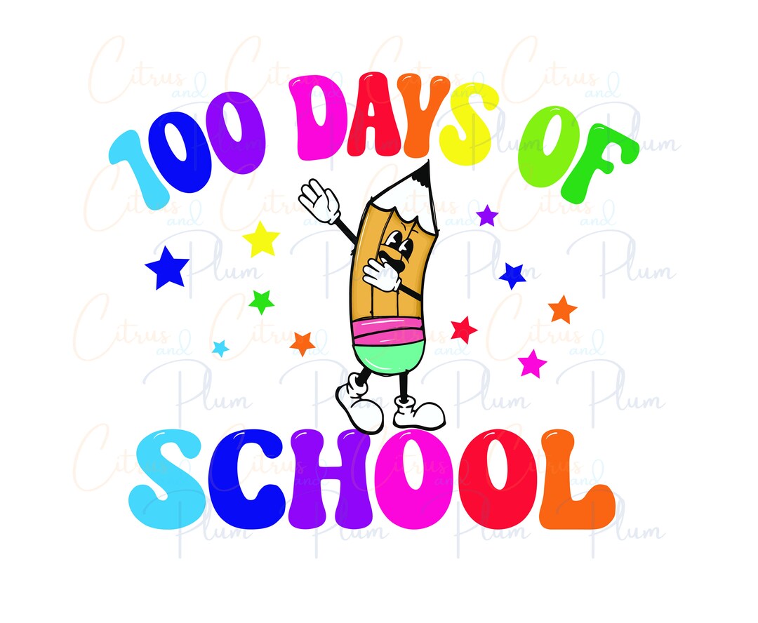 Celebrate 100 Days of School With a Colorful Dabbing Pencil SVG Unique ...