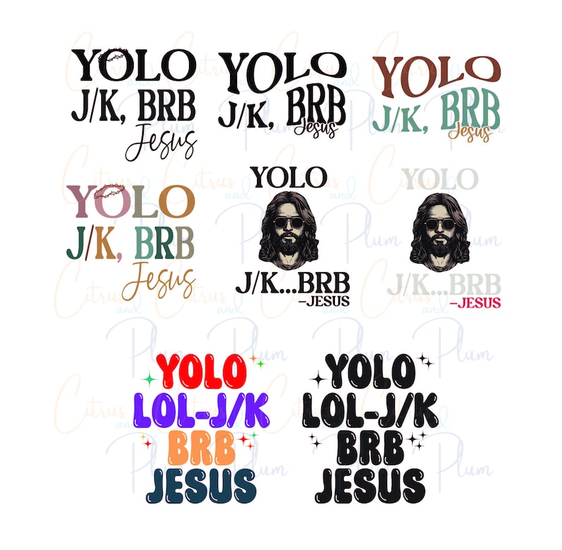 Trendy YOLO BRB Jesus SVG File for Crafting Projects - Etsy