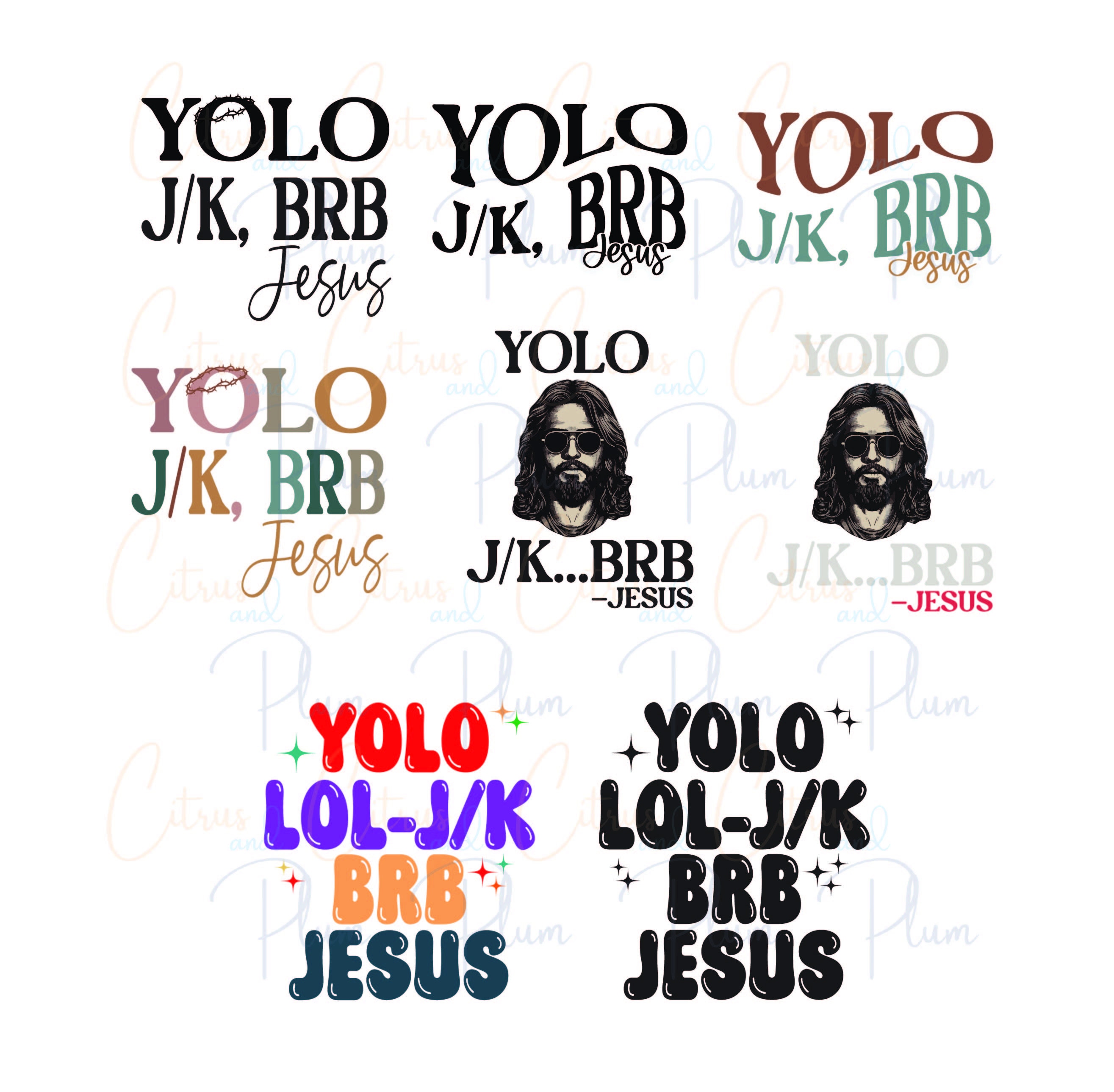 Trendy YOLO BRB Jesus SVG File for Crafting Projects - Etsy