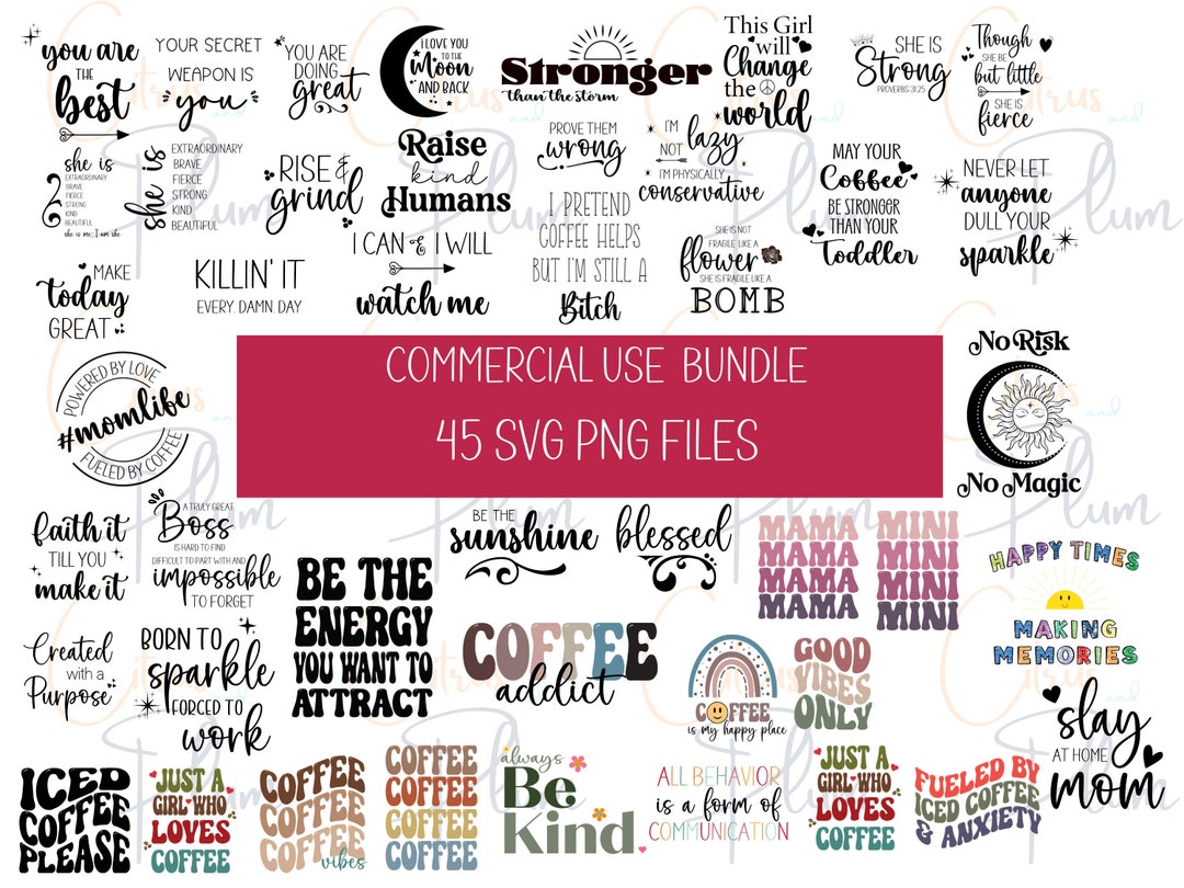 Commercial Use SVG PNG Bundle - Etsy
