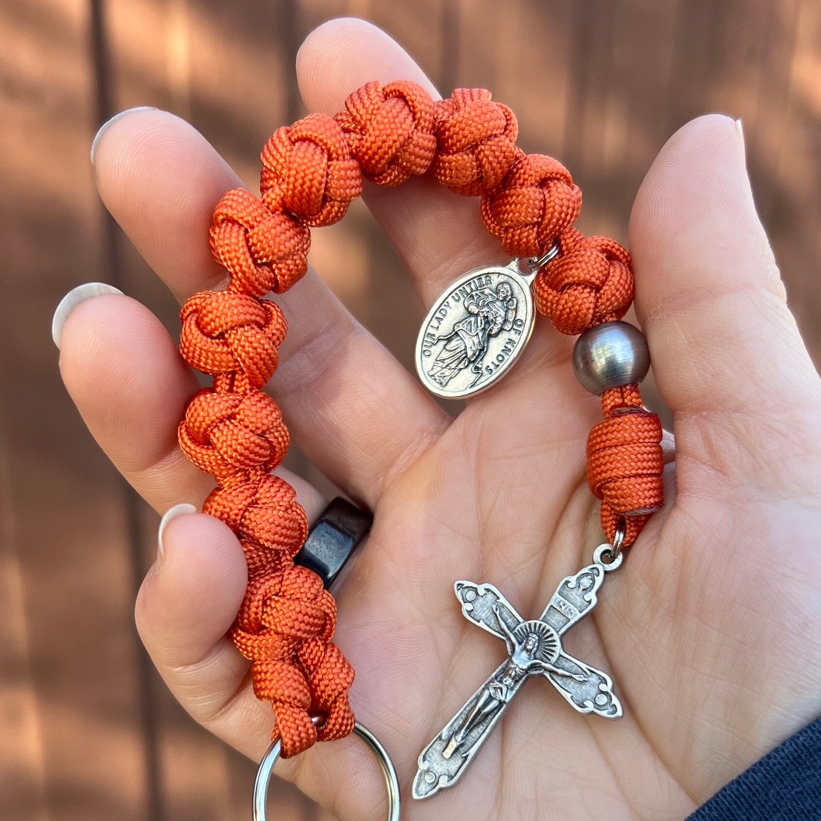 Paracord Rosary Decade Keychain Paracord Rosary Durable Rosary Decade ...