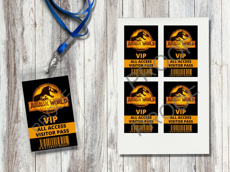 Jurassic World Dominion VIP Visitor Pass Lanyard Badge - Etsy Finland