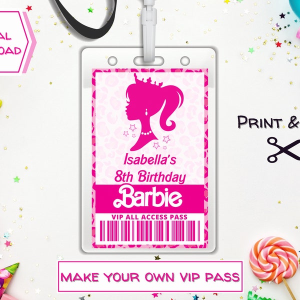 Vip Passes Barbie Party for Kids - Etsy