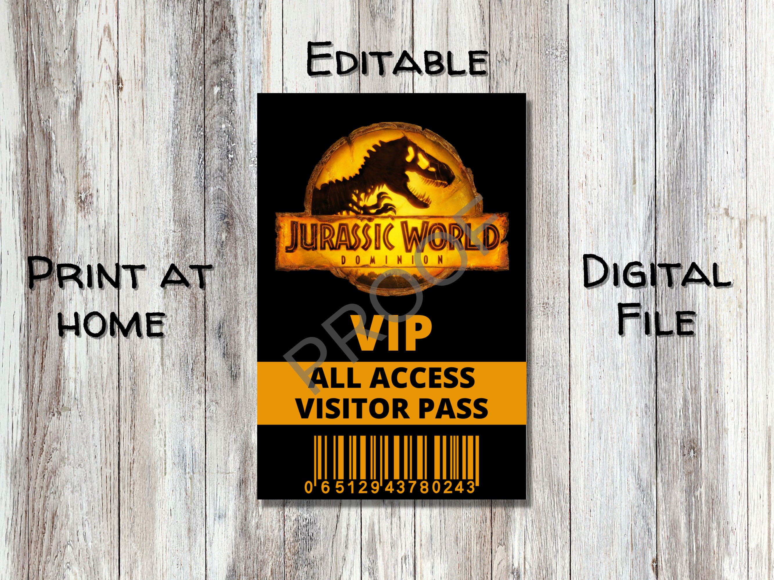 Jurassic World Dominion VIP Visitor Pass Lanyard Badge - Etsy Finland