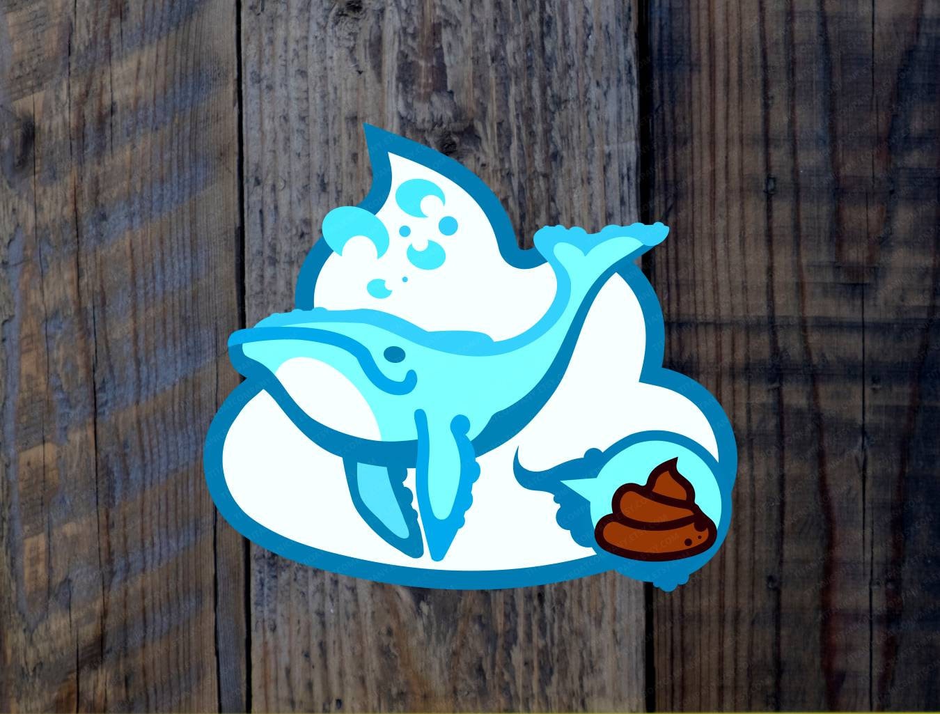 Whale Shit Vinyl Sticker, Free Shipping, Fun Marine Life Laptop Decal ...