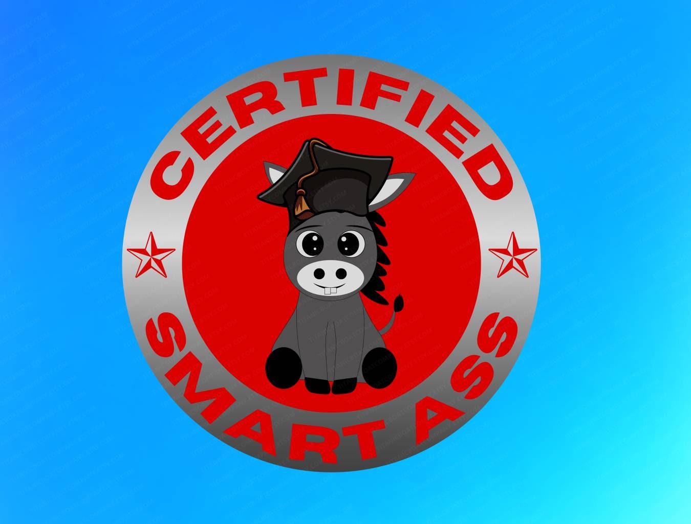 Certified Smart Ass Donkey Sticker, Funny Decal - Etsy