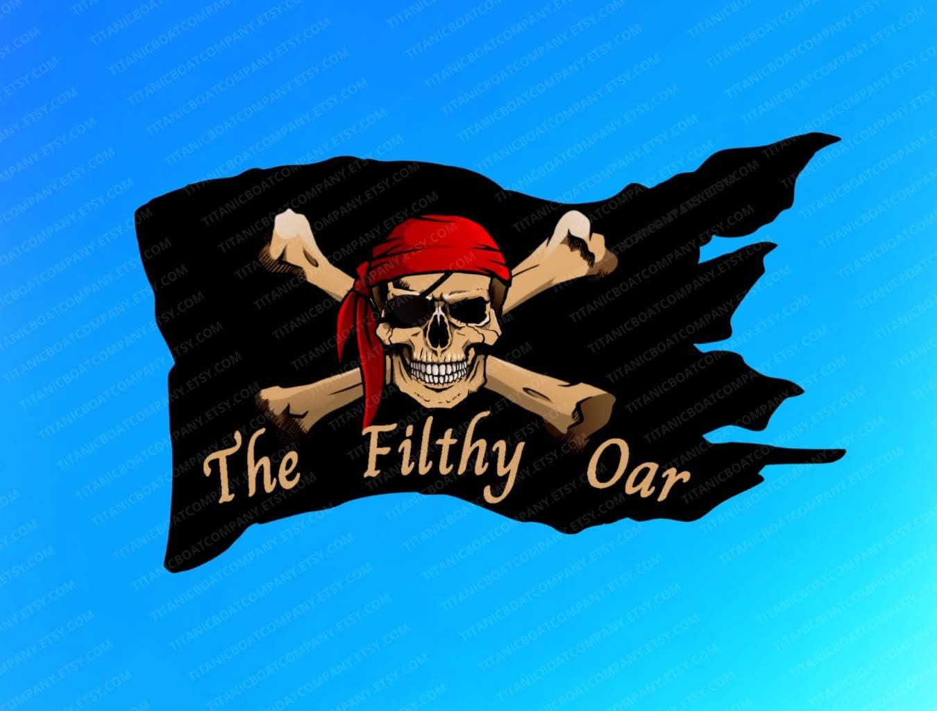 Pirate Sticker, the Filthy Oar, Boat Sticker, Pirate Flag Sticker ...