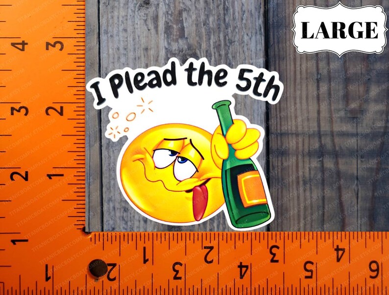 Drinking Sticker, I Plead the 5th Funny Sticker, Laptop Sticker, Funny ...