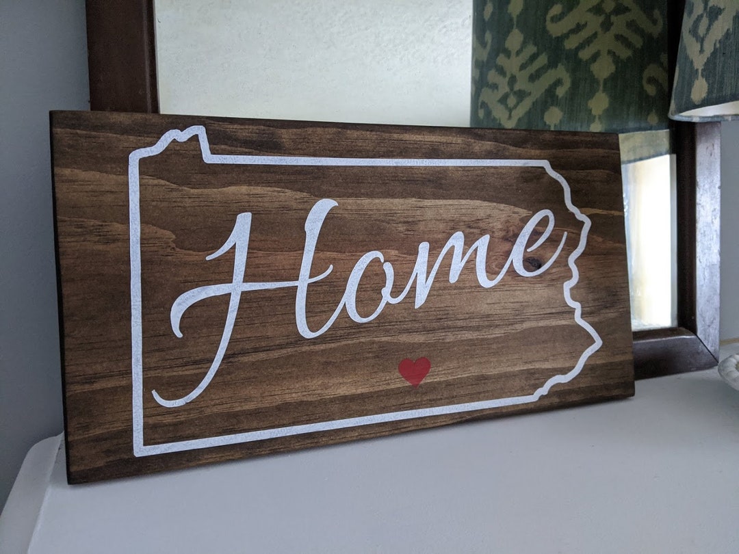 Personalized Home State Wood Sign Rustic Farmhouse Custom State Sign ...