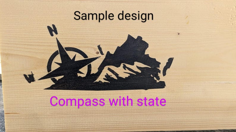 Personalized Cutting Board Compass| Wood Burned Decorative | Location ...