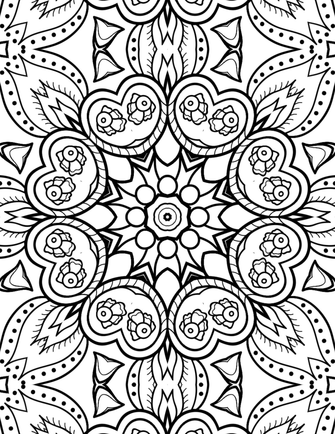 Peaceful Mandala Printable Coloring Pages | Etsy