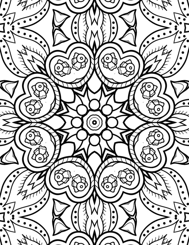 Peaceful Mandala Printable Coloring Pages | Etsy