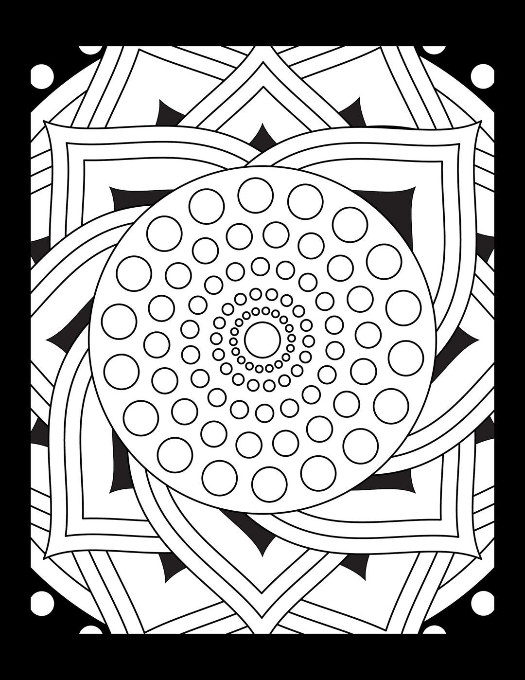 Luminous Mandala Printable Coloring Pages - Etsy