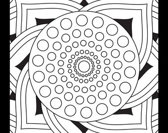 Centered Focus Mandala Adult Printable Coloring Pages - Etsy