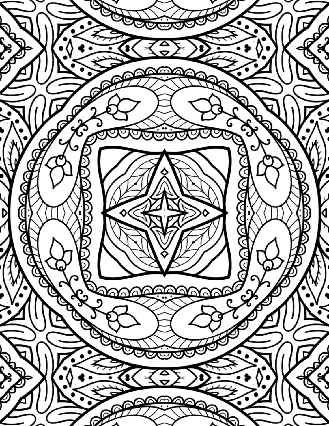 Dream Mandala Instant Digital Download Coloring Pages - Etsy