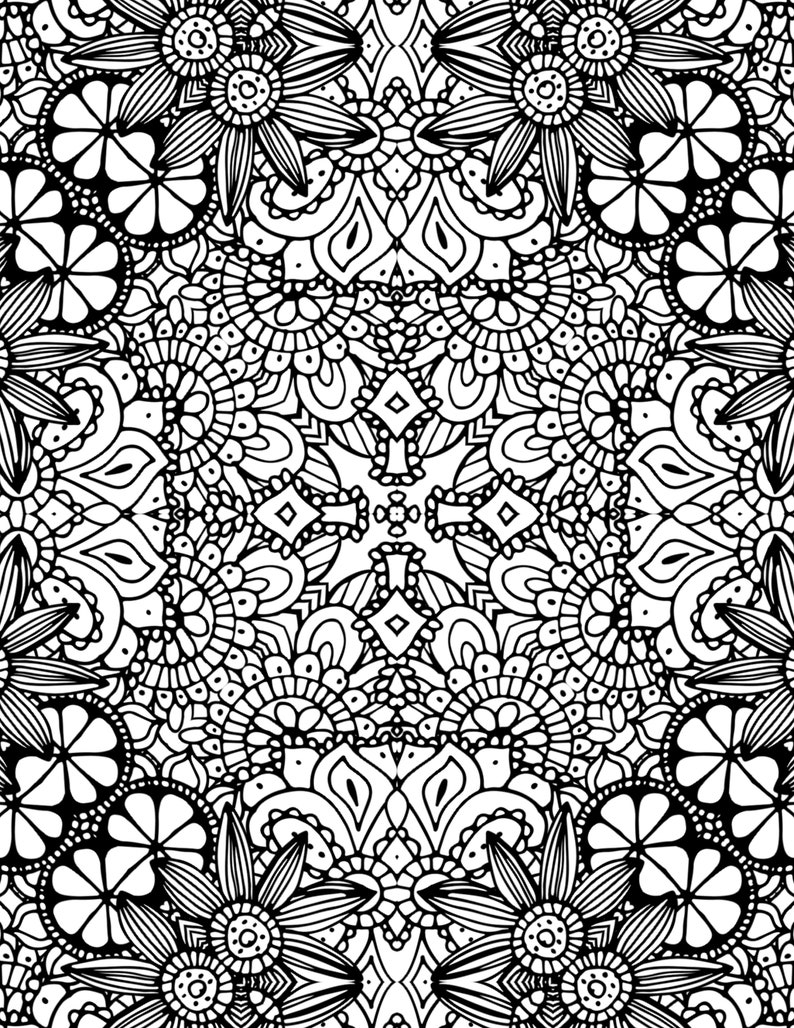 Mandala Inner Peace Printable Adult Coloring Pages - Etsy