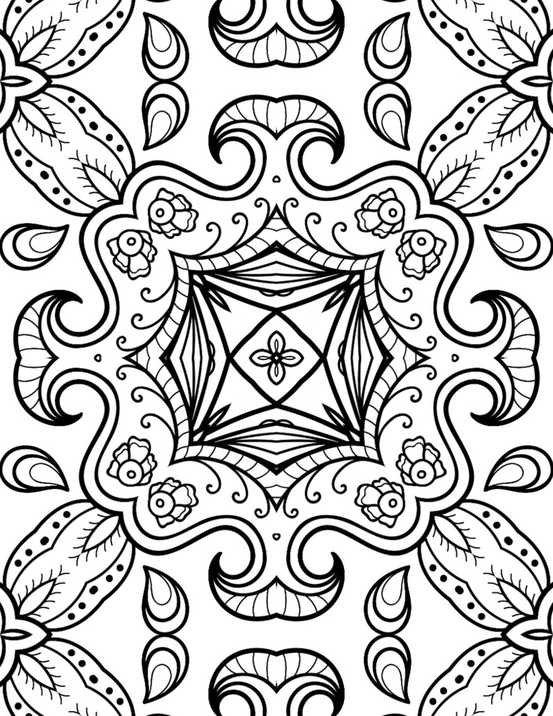 Peaceful Mandala Printable Coloring Pages | Etsy