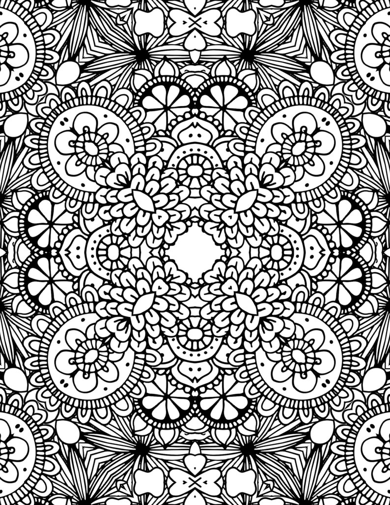 Mandala Inner Peace Printable Adult Coloring Pages - Etsy