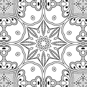 Centered Focus Mandala Adult Printable Coloring Pages - Etsy