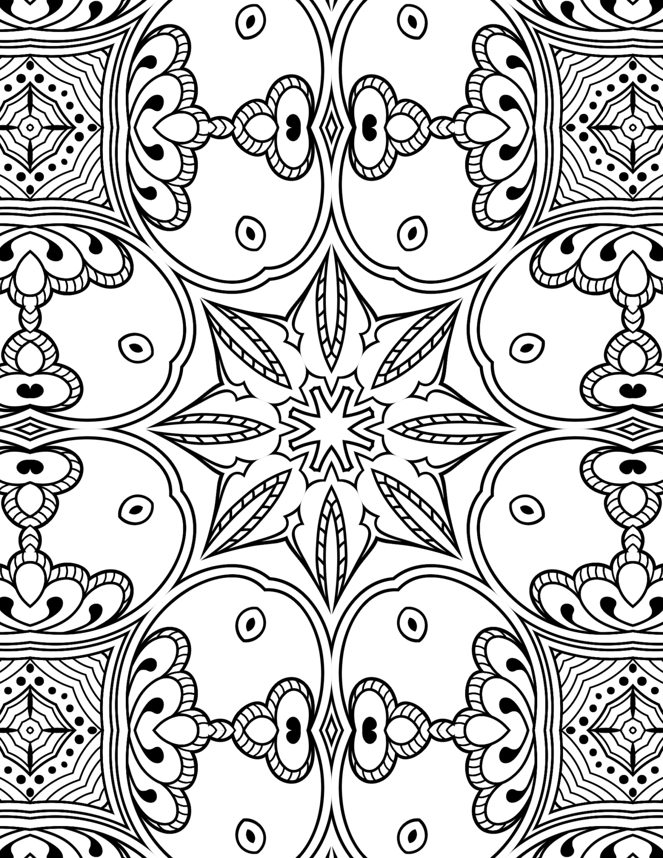 Centered Focus Mandala Adult Printable Coloring Pages - Etsy