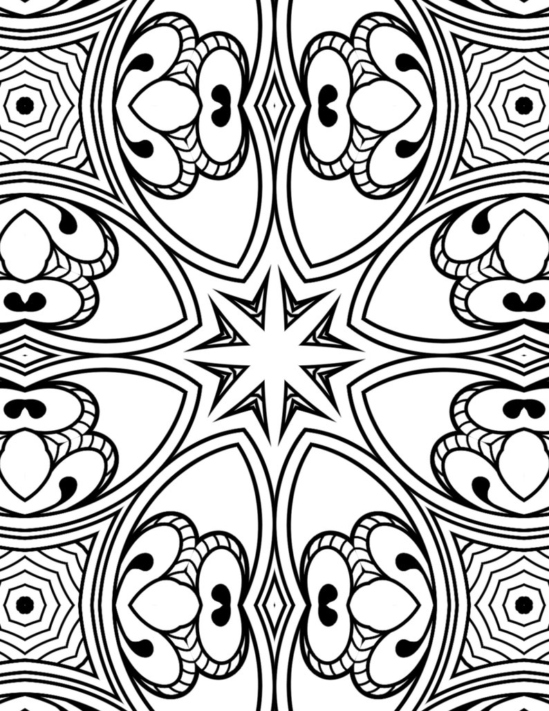 Páginas para colorear imprimibles para adultos con mandalas - Etsy México