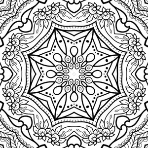 Peaceful Mandala Printable Coloring Pages | Etsy