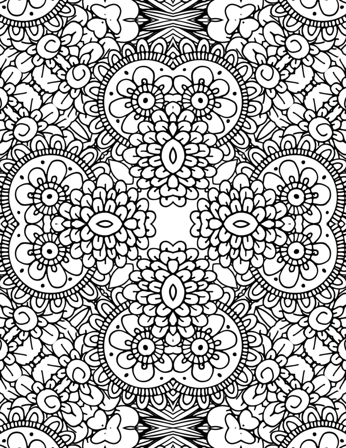 Mandala Inner Peace Printable Adult Coloring Pages - Etsy
