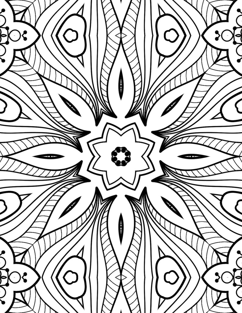 Peaceful Mandala Printable Coloring Pages | Etsy