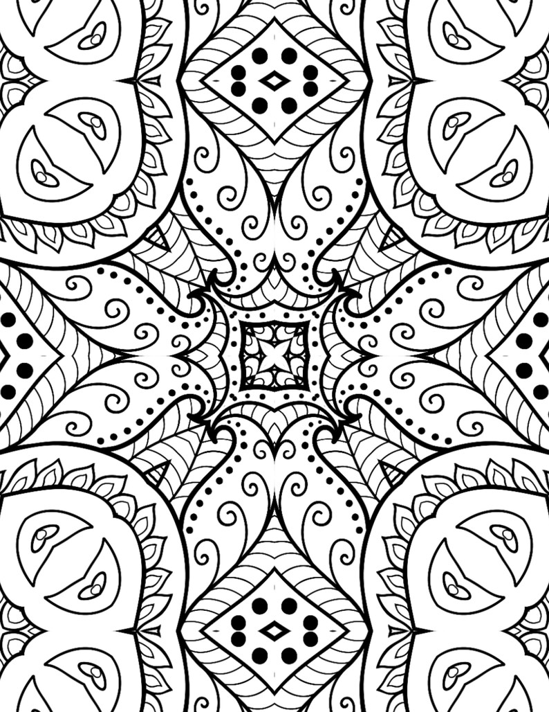 Peaceful Mandala Printable Coloring Pages - Etsy