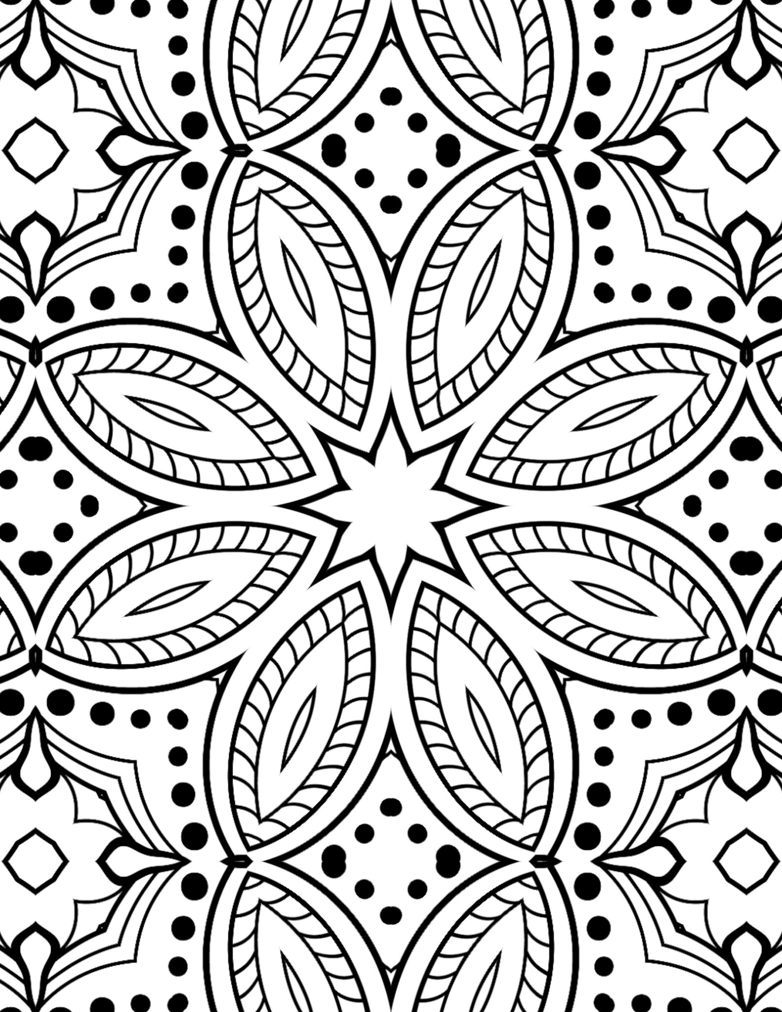 Centered Focus Mandala Adult Printable Coloring Pages - Etsy