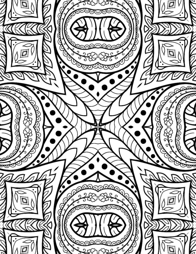 Peaceful Mandala Printable Coloring Pages - Etsy
