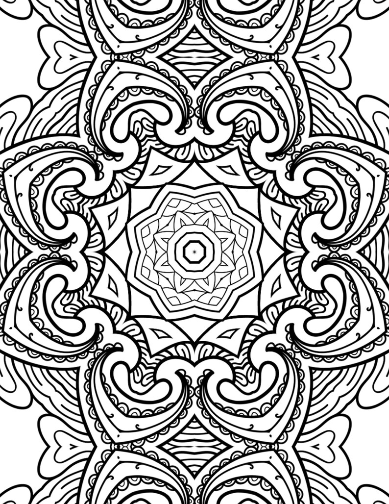 Peaceful Mandala Printable Coloring Pages | Etsy
