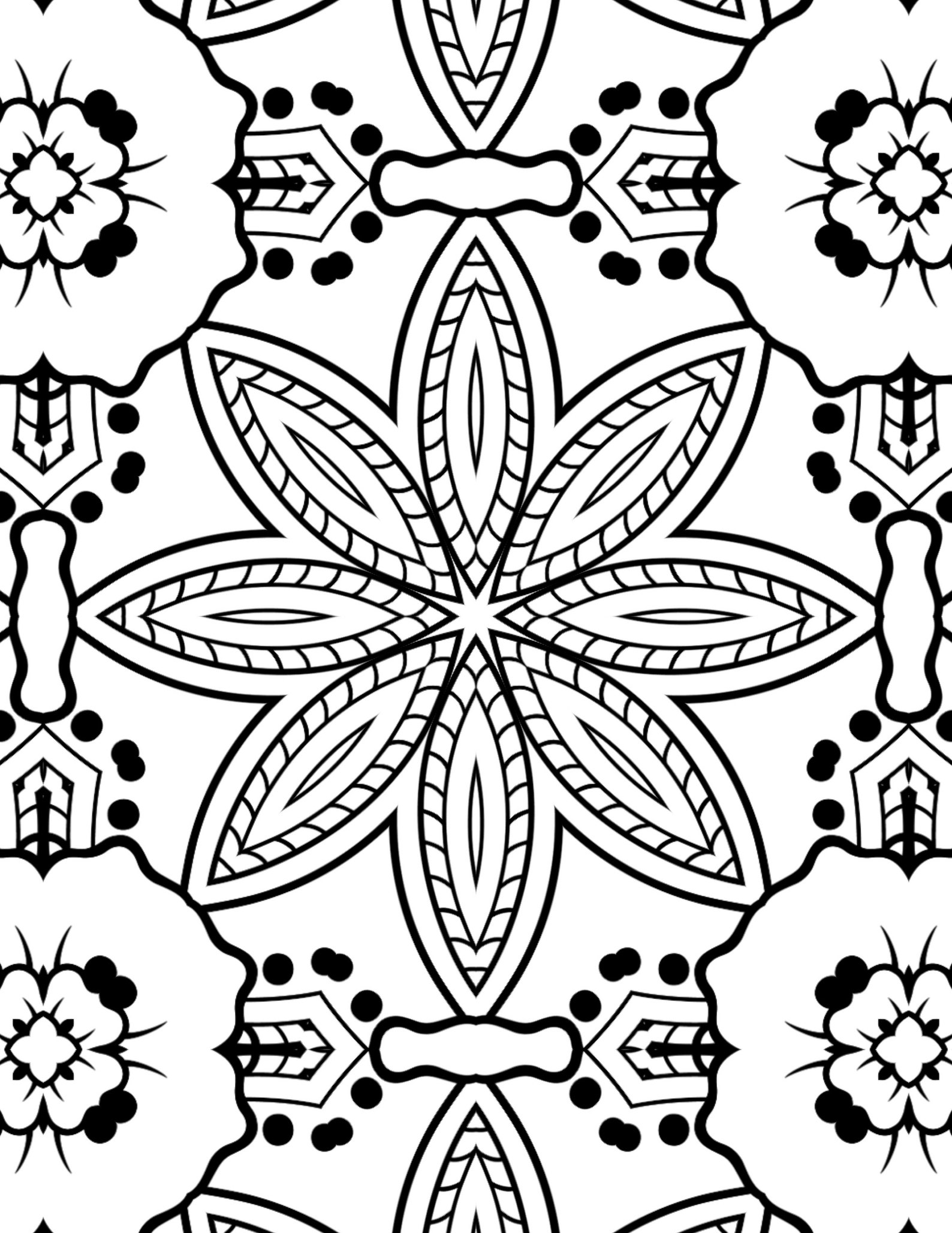 Centered Focus Mandala Adult Printable Coloring Pages - Etsy