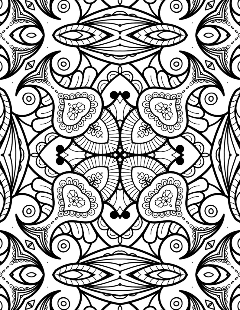 Peaceful Mandala Printable Coloring Pages - Etsy