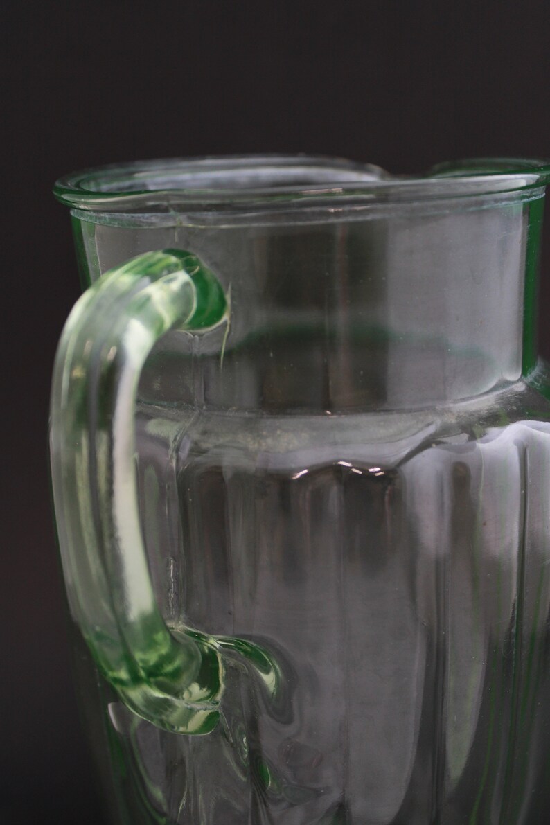 Green Depression Glass Beer Pitcher - Etsy