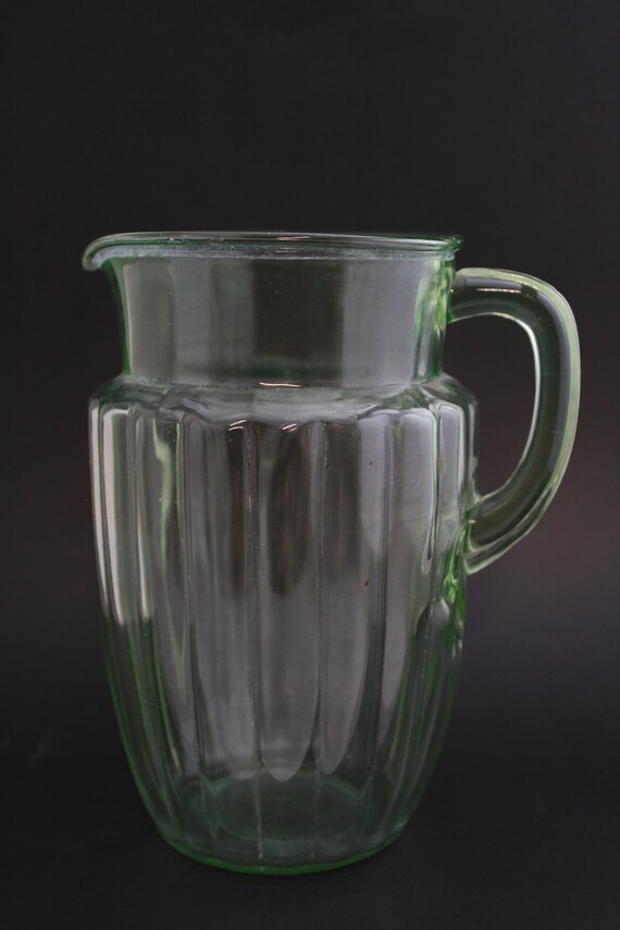 Green Depression Glass Beer Pitcher - Etsy