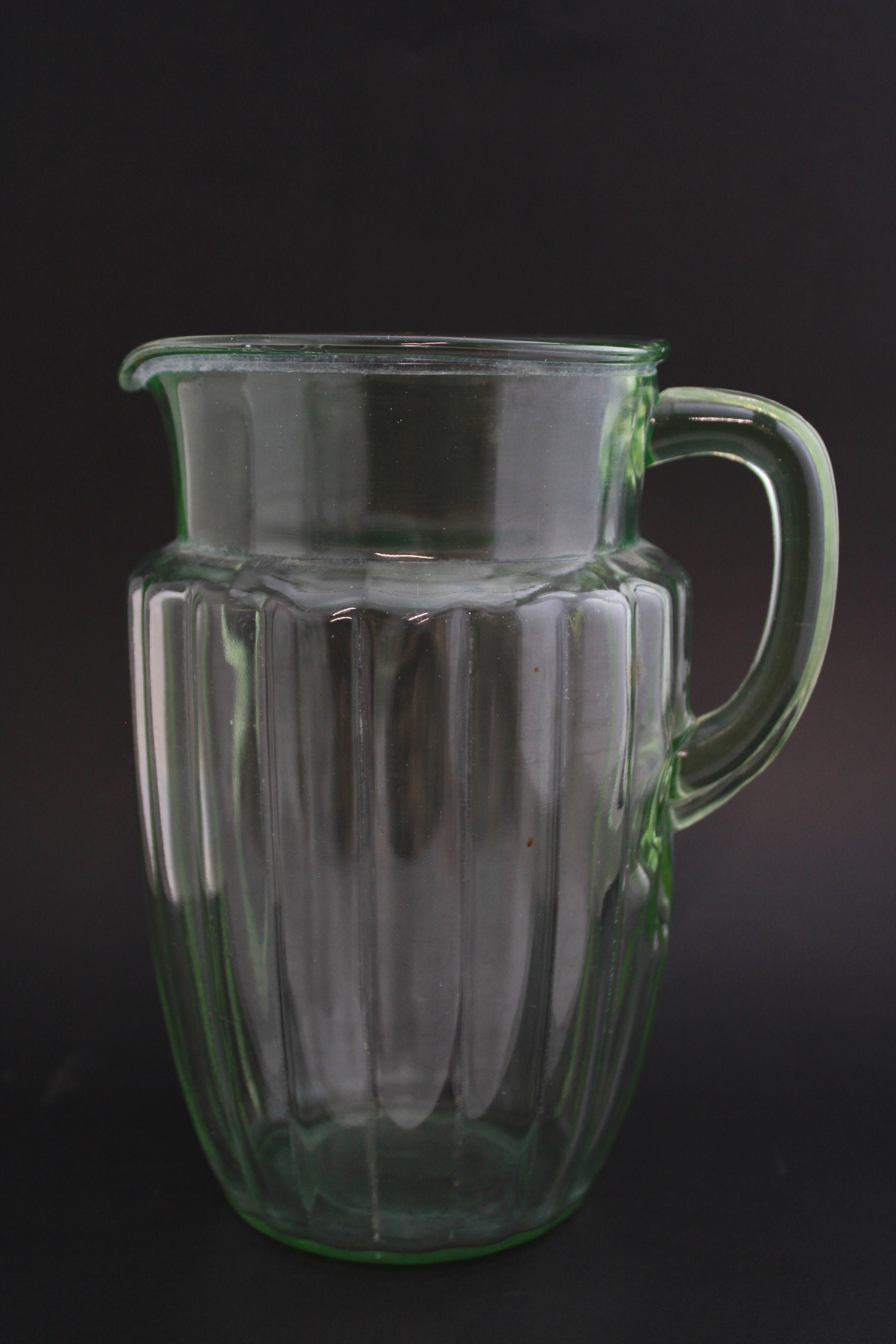 Green Depression Glass Beer Pitcher - Etsy