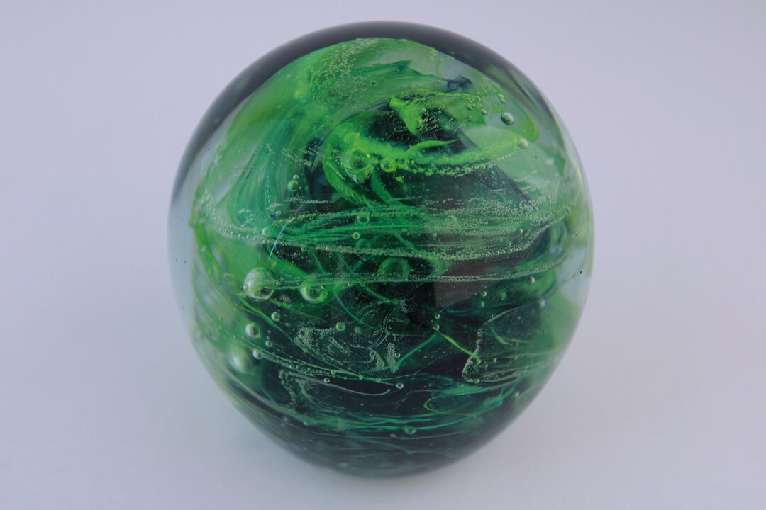 Paperweighthandblown Glass irish Green Swirl by Kerry - Etsy