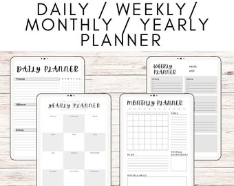 Undated Planner Daily, Weekly, Monthly, Yearly Planner, Printable ...