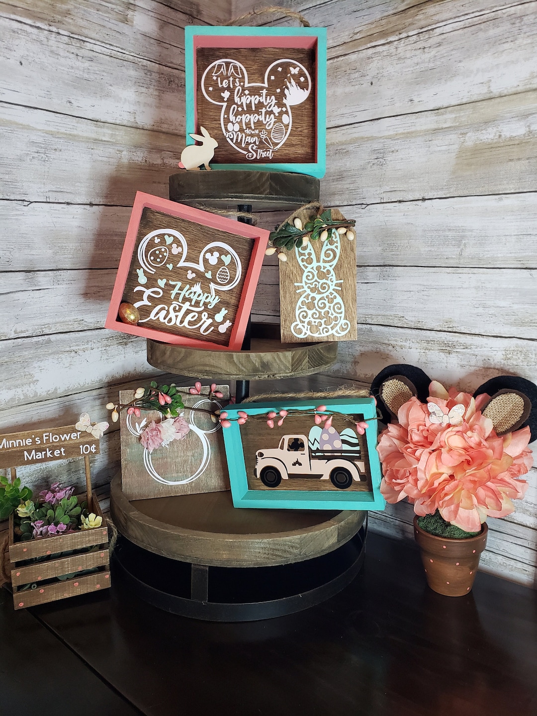 Disney Easter Decor, Disney Easter Tier Tray, Disney Spring Decor ...