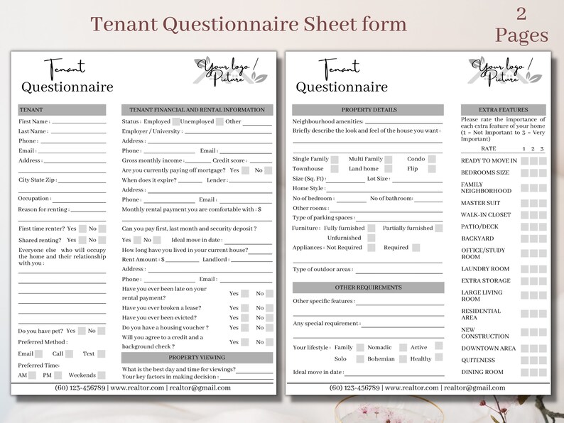 Client Bundle Real Estate Questionnaire Application Forms, Home Buyer ...