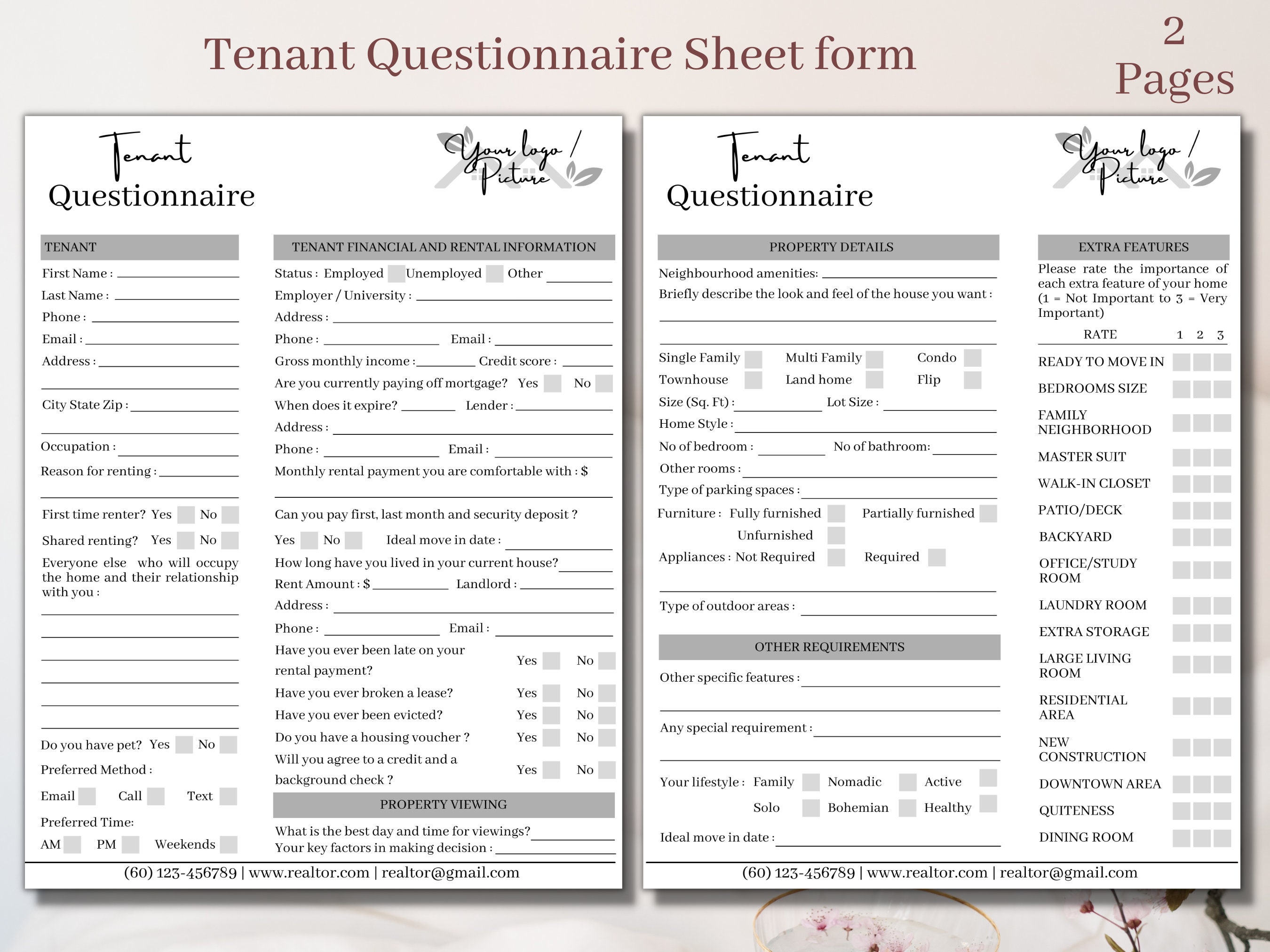 Client Bundle Real Estate Questionnaire Application Forms, Home Buyer ...