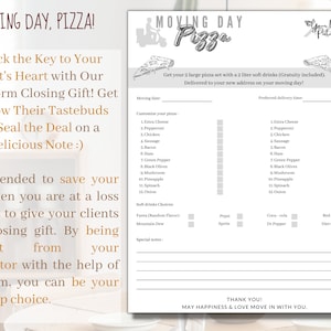 Pizza Personalized Party Order Form Closing Gift for Client, Real ...