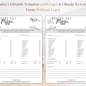 Pizza Personalized Party Order Form Closing Gift for Client, Real ...