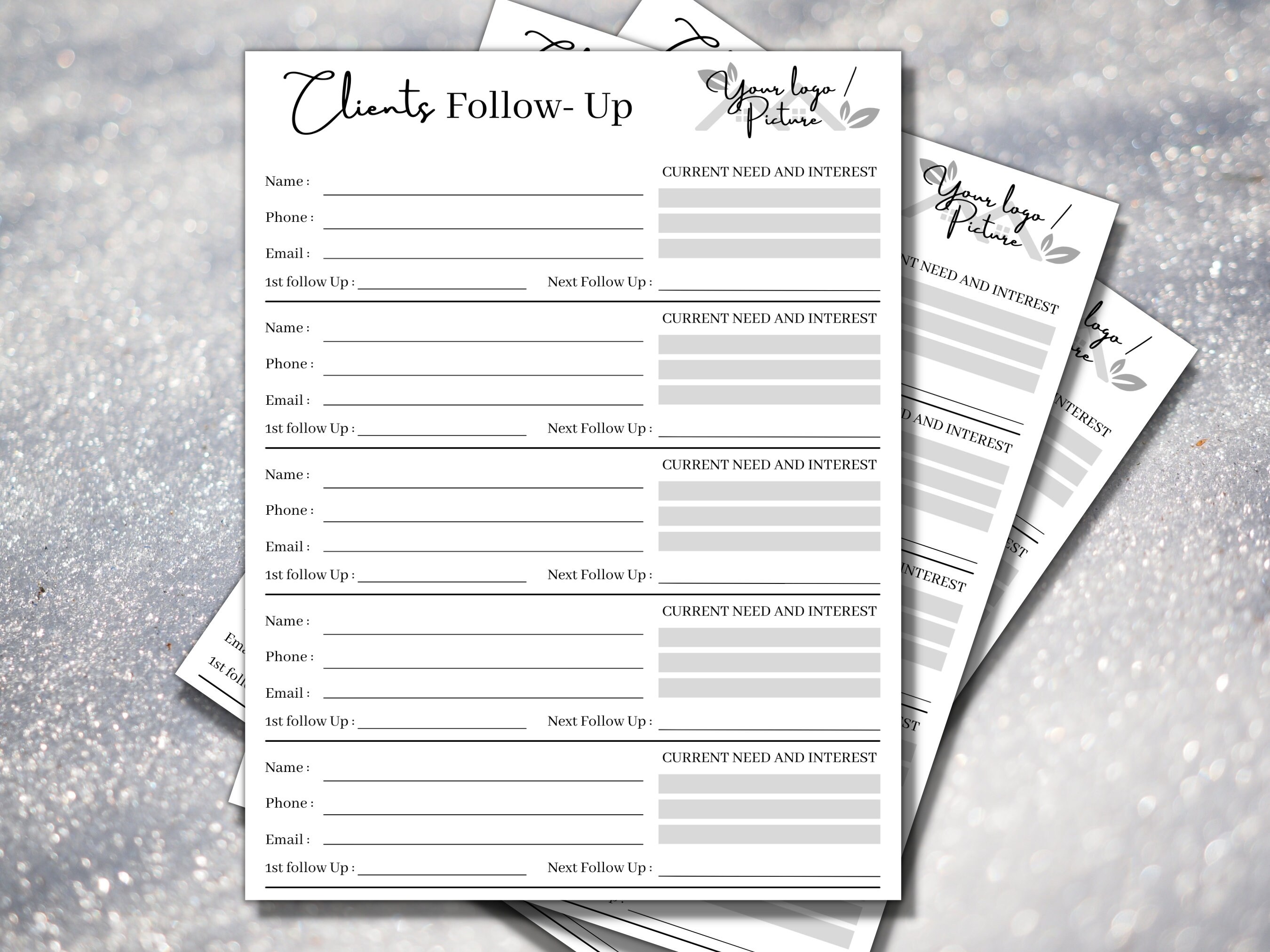 Customer Follow Up, Client Call Log Tracker Sheet Form, Business ...