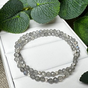 Labradorite Beaded Stretch Bracelets | AAA Grade | Crystal Bracelets | Stacking Bracelets ...