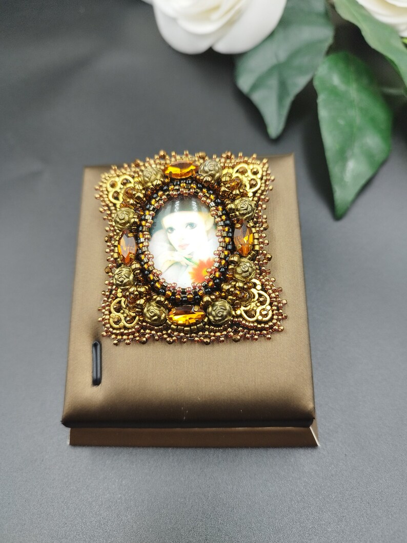 Gorgeous Square Gold Tone Effect Cameo Brooch Pin Fashion Women Lady ...