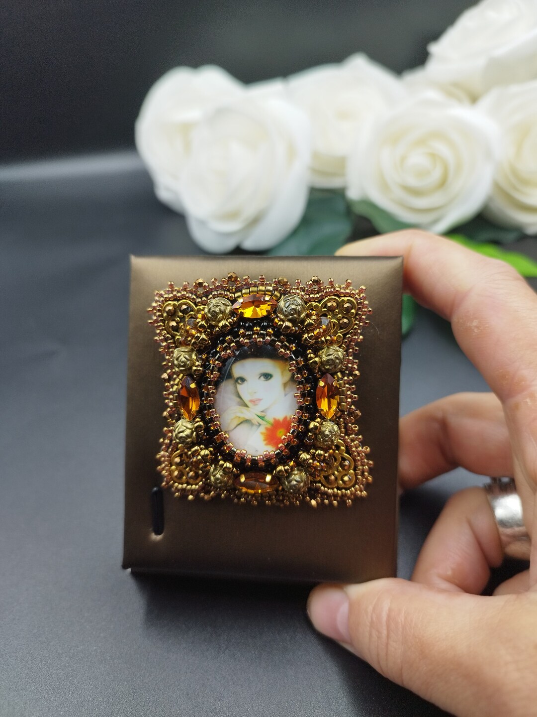 Gorgeous Square Gold Tone Effect Cameo Brooch Pin Fashion Women Lady ...