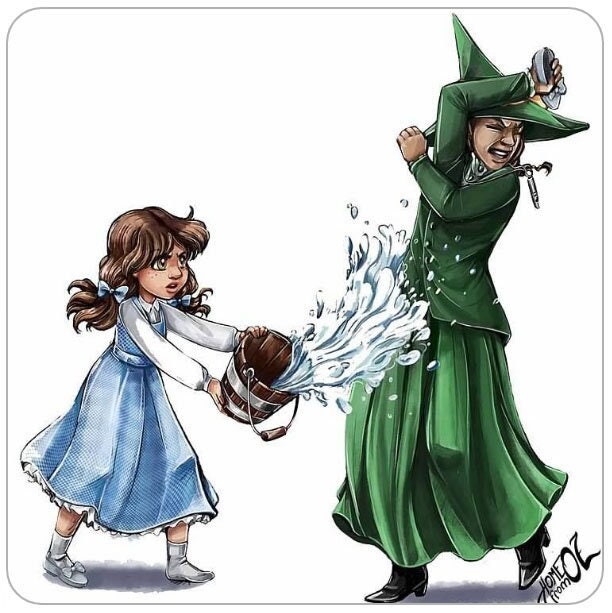Wizard of Oz - Dorothy Splashing Water on the Wicked Witch Magnet - Etsy