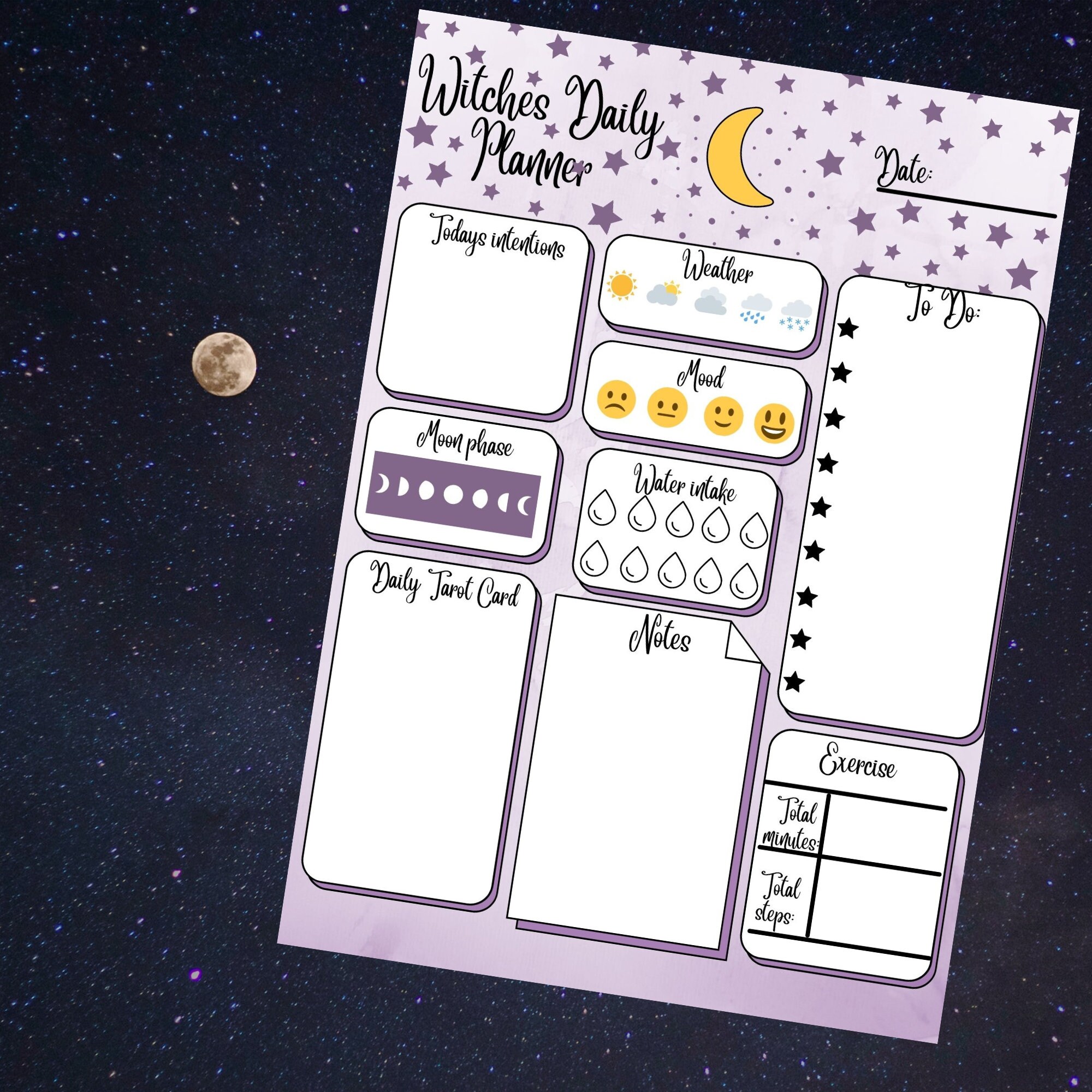 Witches Daily Planner Printable, Witchy Planner, Wiccan Planner ...